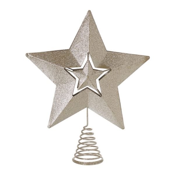 Champagne Gold Star Tree Topper - The Festive Farm Shed