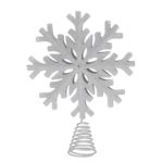 Silver Metal Sparkly Snowflake Tree Topper - The Festive Farm Shed